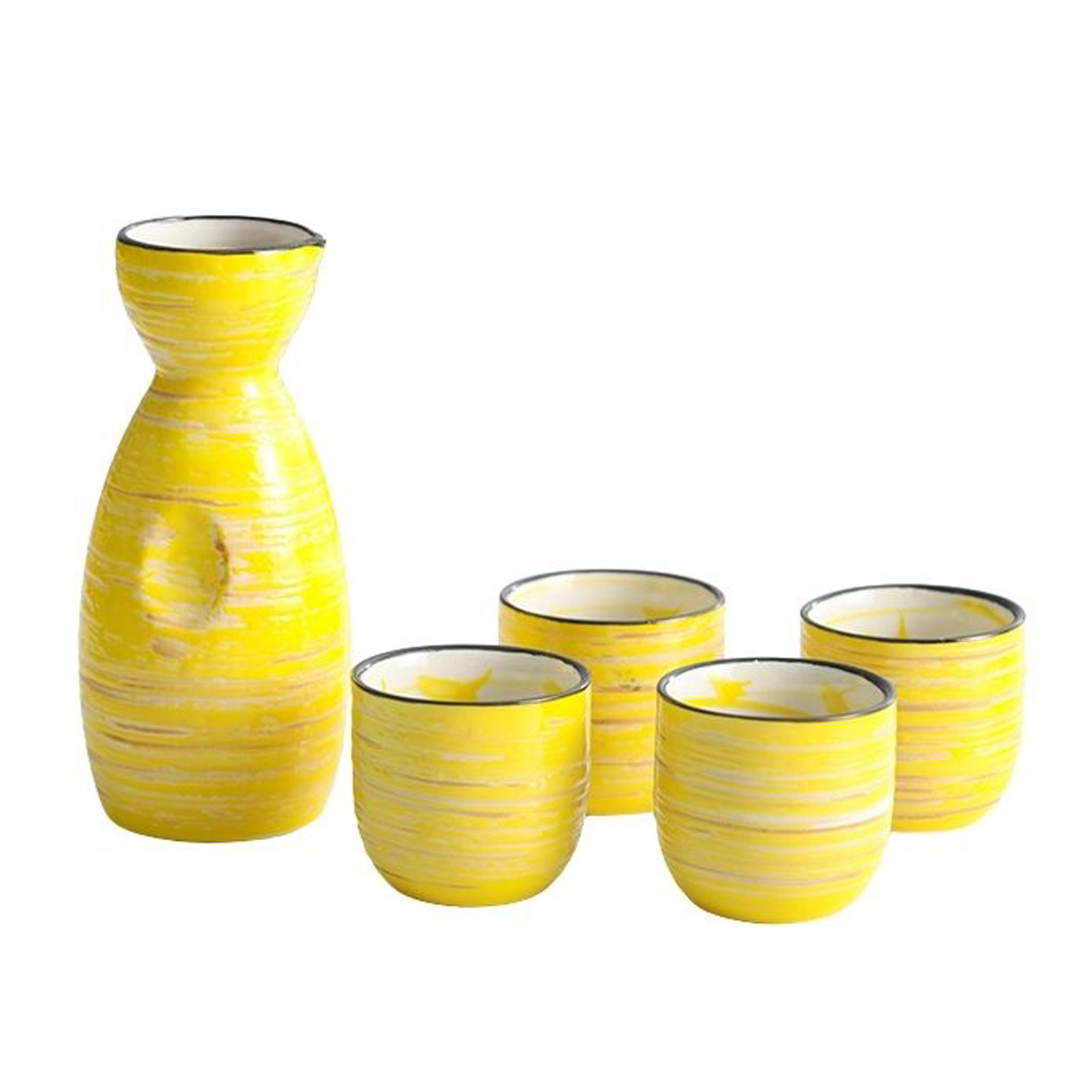 Japanese Ceramics Sake Set Include 1Sake Bottle And 4 Cups, Traditional ...