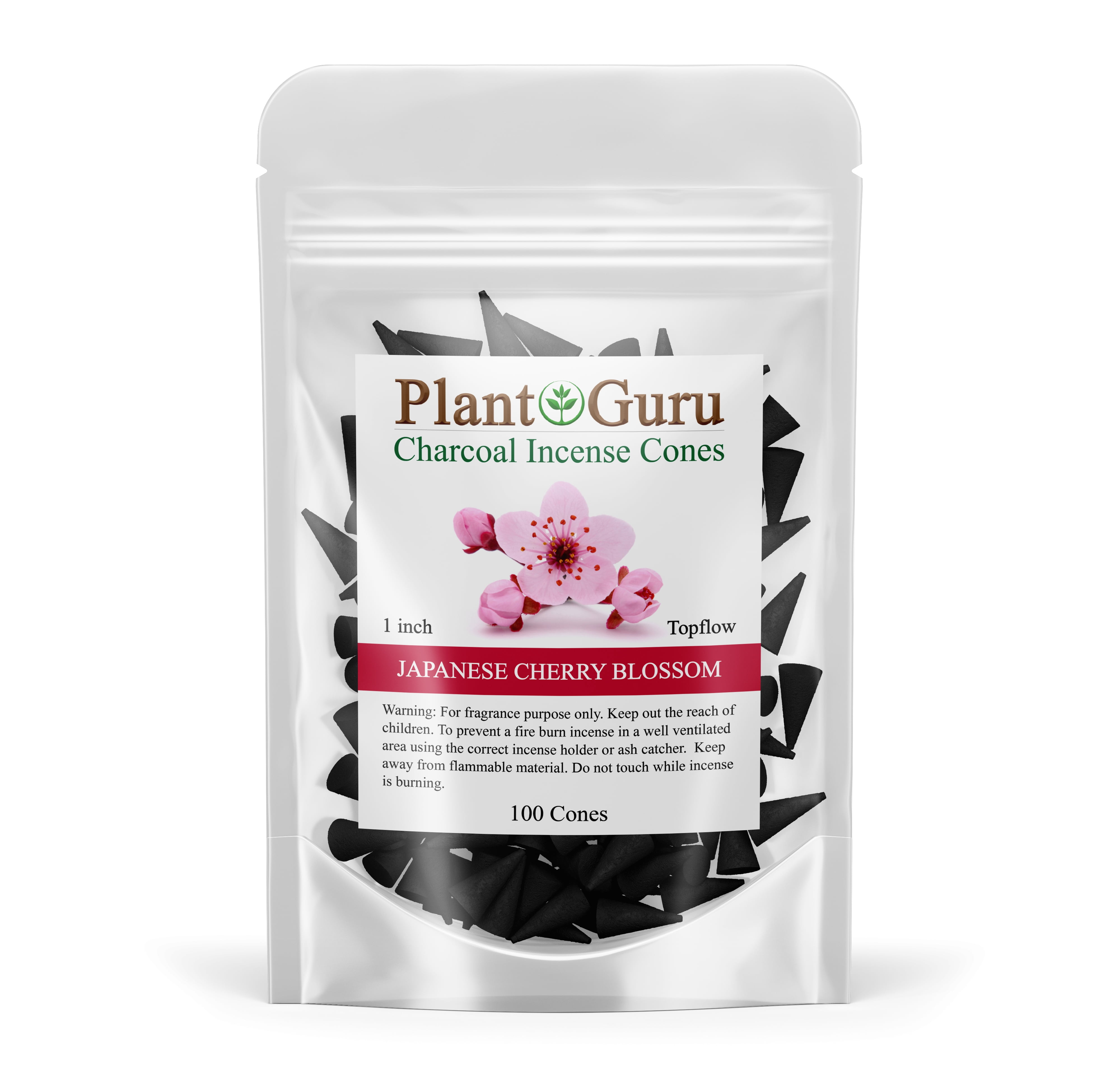 Japanese Cherry Blossom Charcoal Incense Cones 1" TOPFLOW - 100 Pack ...