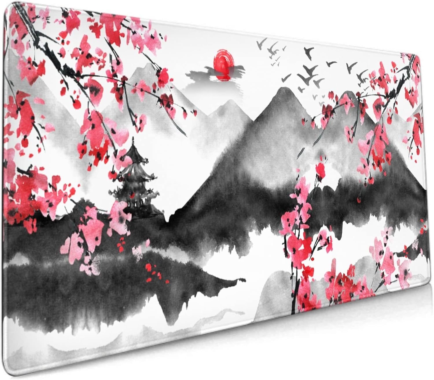 Japanese Cherry Blossom Mouse Pad 35.4x15.7in XXL Full Desk Pink ...