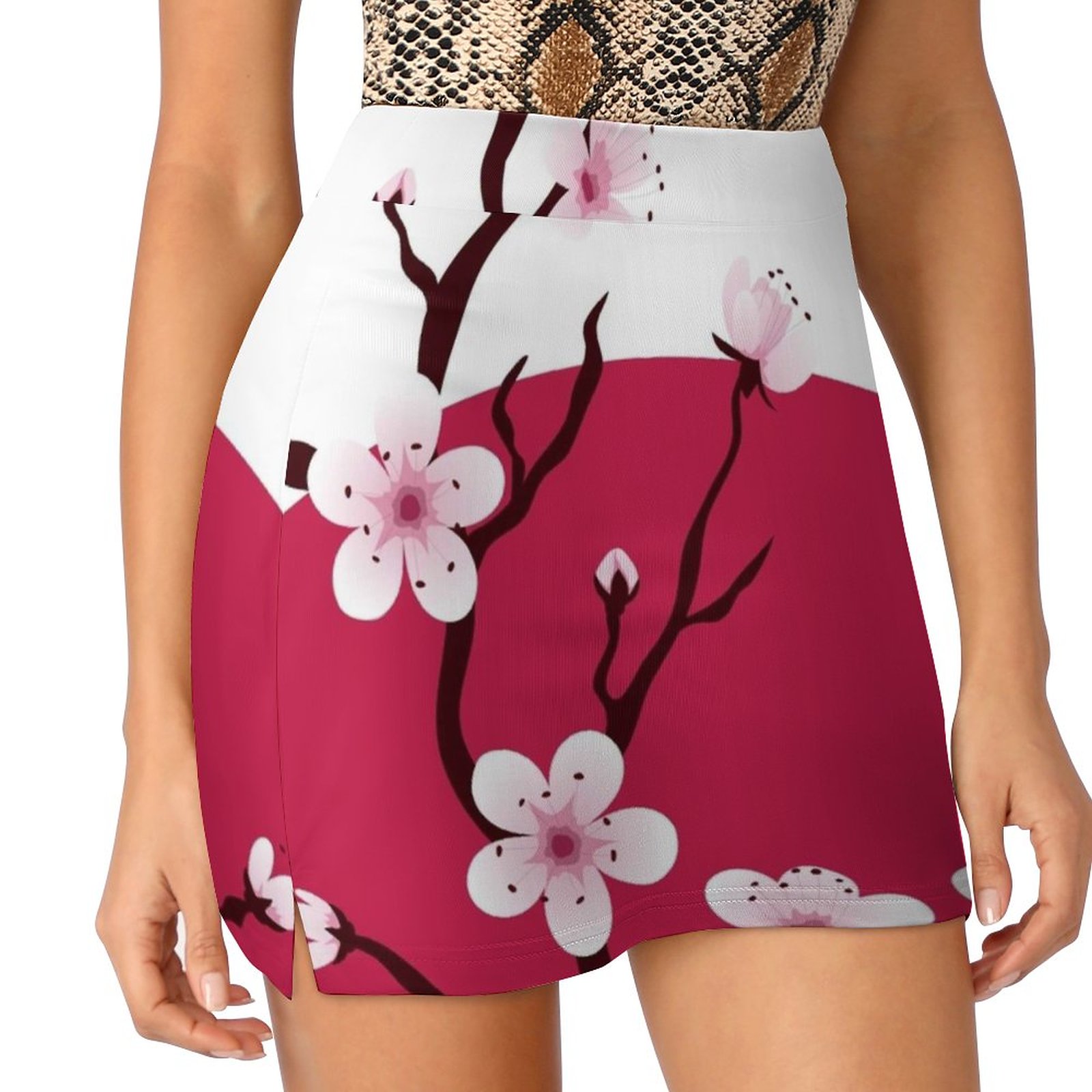 Japanese Cherry Blossom Sunset Skirts Woman Fashion 2025 Pant Skirt ...
