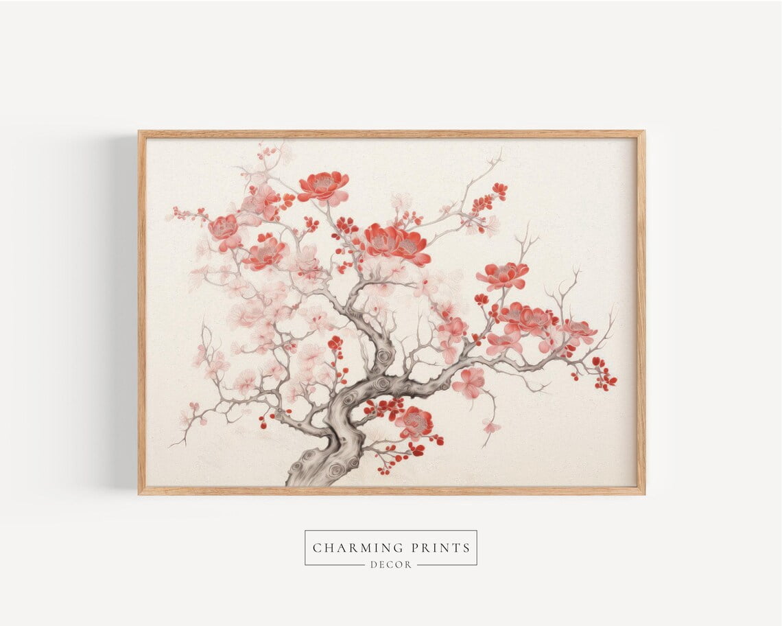 Japanese Cherry Blossom Tree Poster, Stretched Size 12x18 - Walmart.com