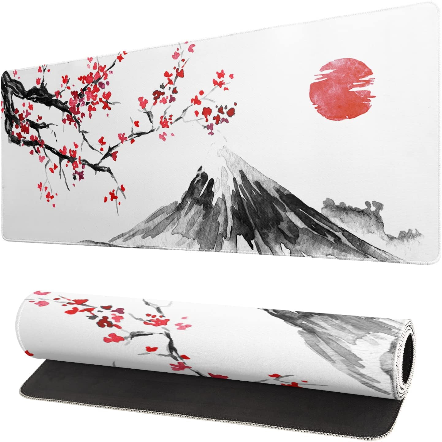 Japanese Cherry Blossom White Gaming Mouse Pad, Extended Large Mouse ...