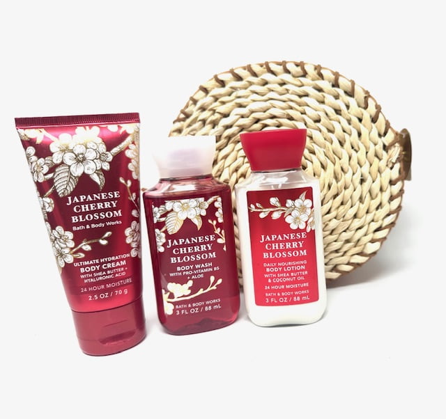 Japanese Cherry Blossom bath and body Travel size with Woven Crossbody ...