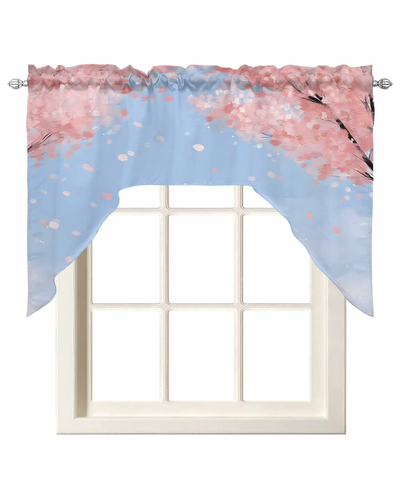 Japanese Cherry Blossoms Swag Valances for Windows, Small Curtains ...