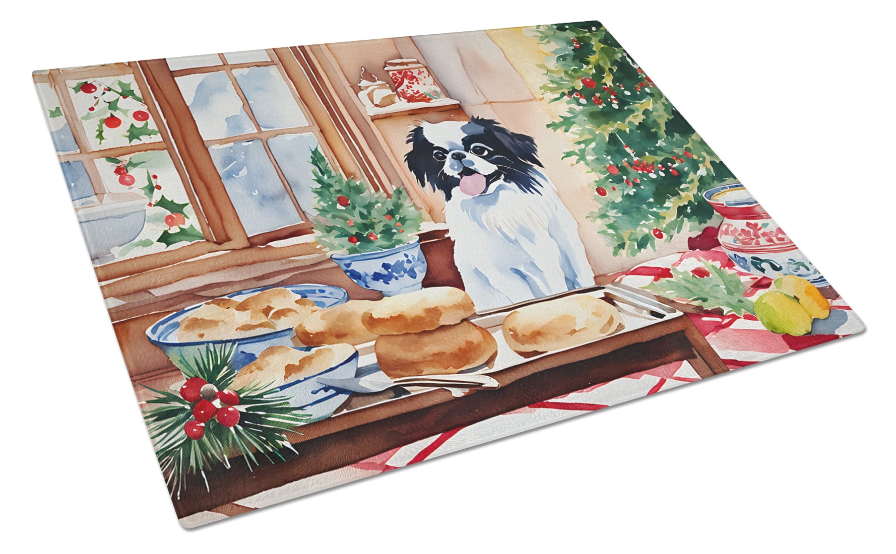 Japanese Chin Christmas Cookies Glass Cutting Board 12 in x 15 in ...