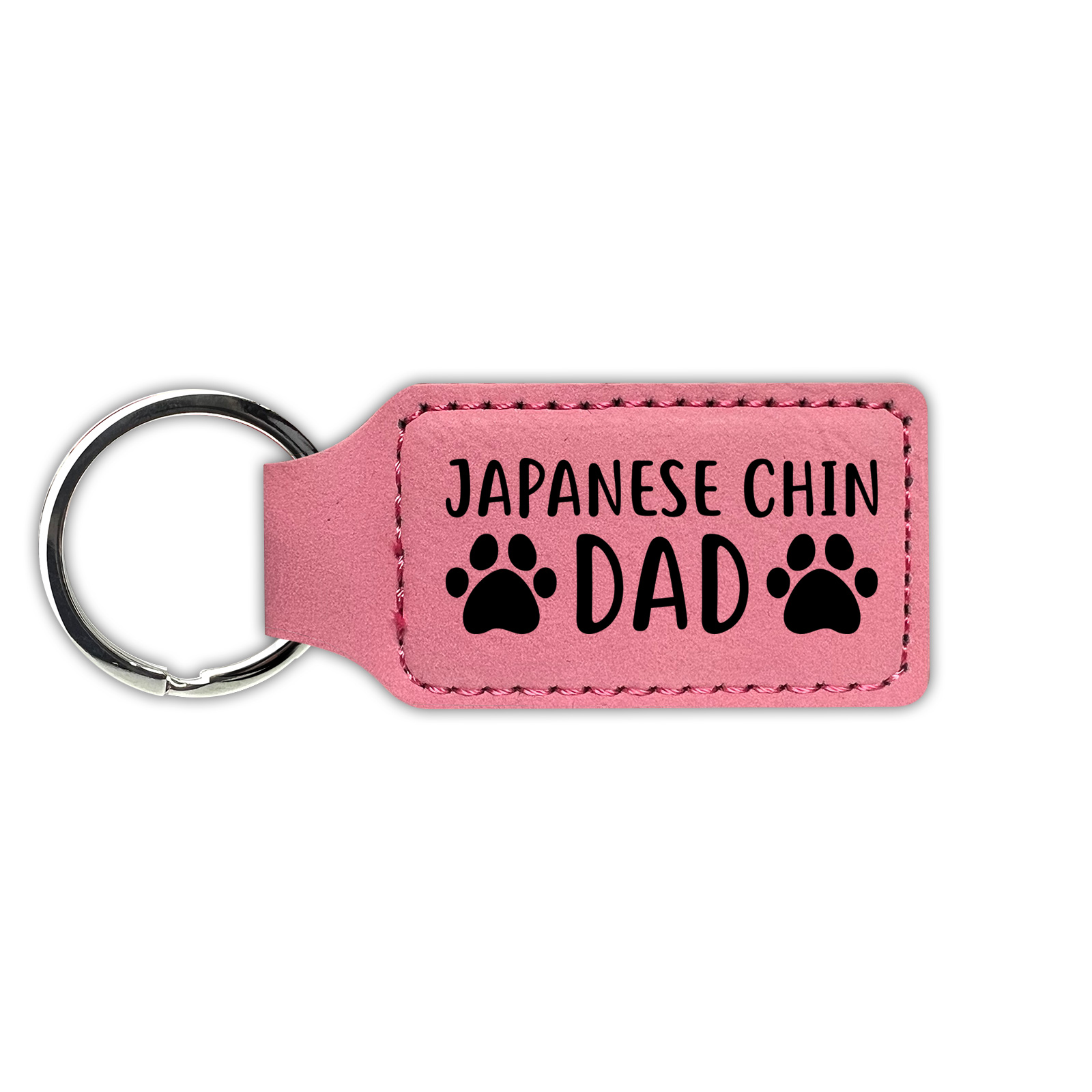 Japanese Chin Dad Keychain Leatherette Rectangle - Laser Engraved ...