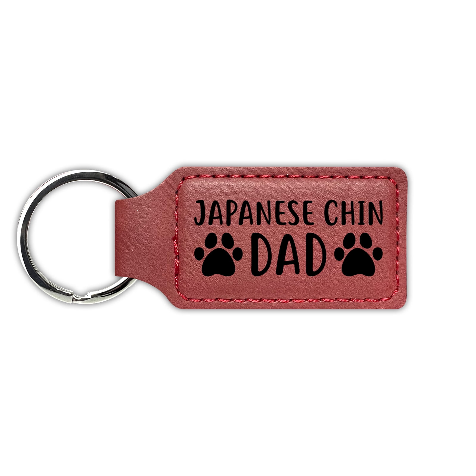 Japanese Chin Dad Keychain Leatherette Rectangle - Laser Engraved ...