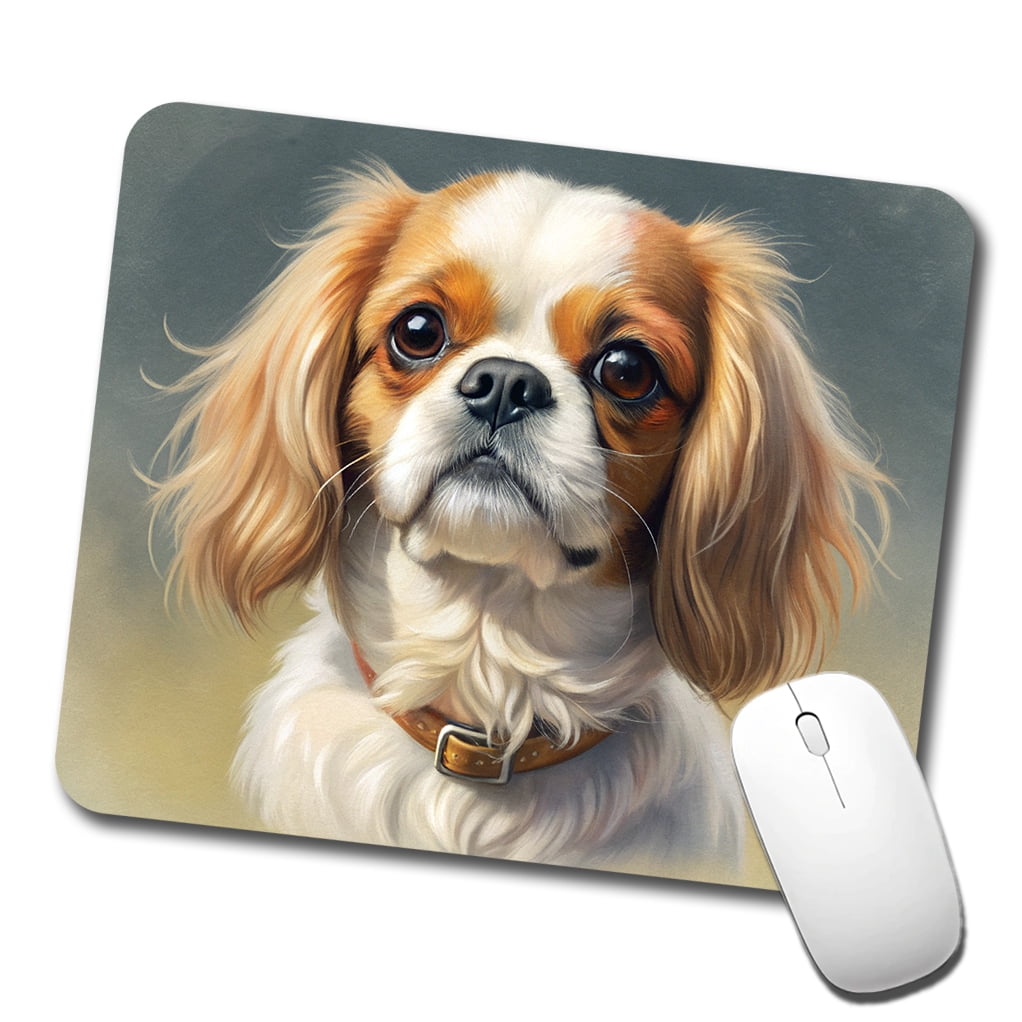 Japanese Chin Dog Illustration Mouse Pad Low Profile Gaming Mat ...