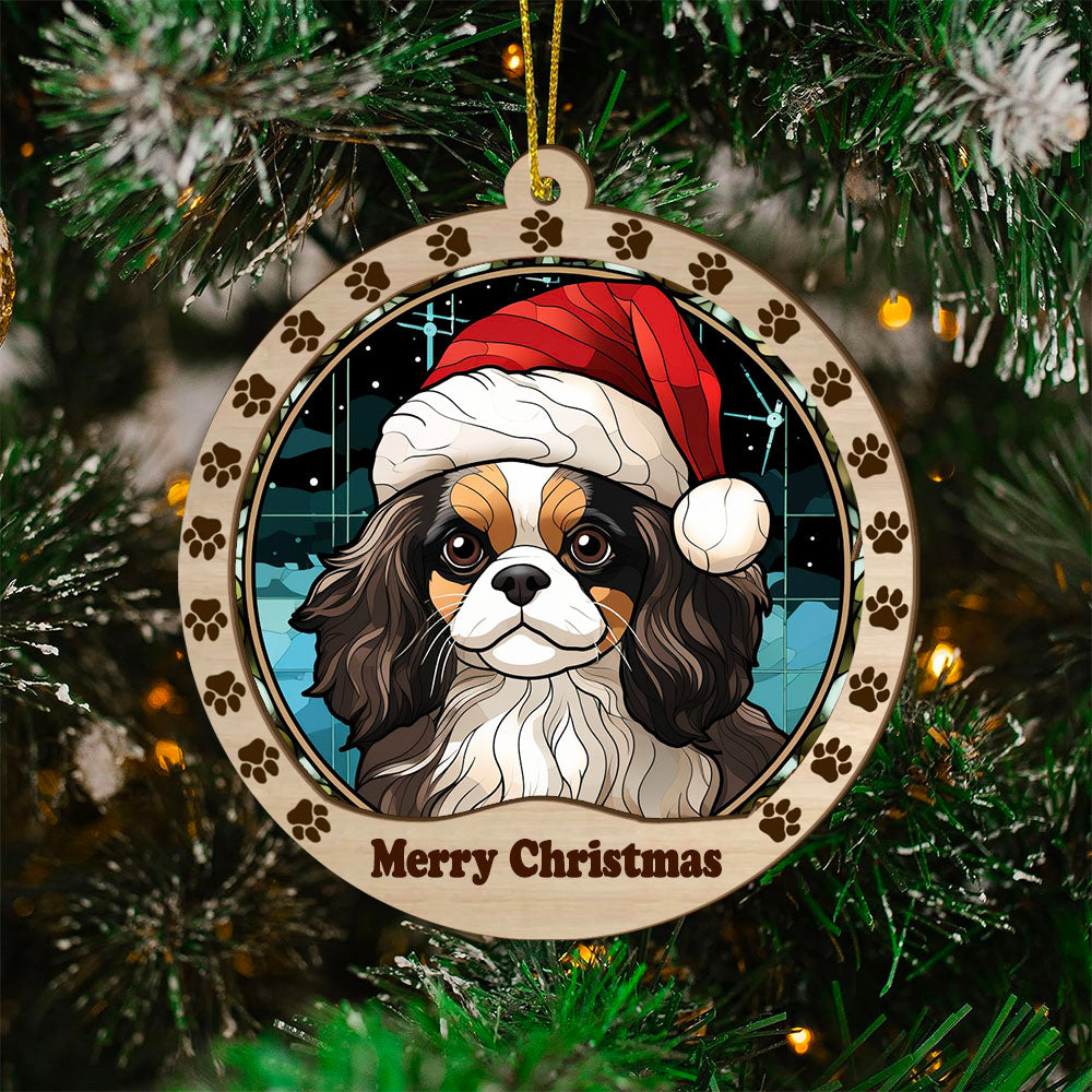 Japanese Chin Dog Ornament, Japanese Chin Dog Stained Glass Christmas ...