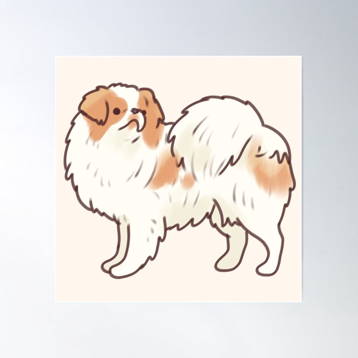 Japanese Chin Drawing Poster Wall Art, Modern Wall Decor For Living ...