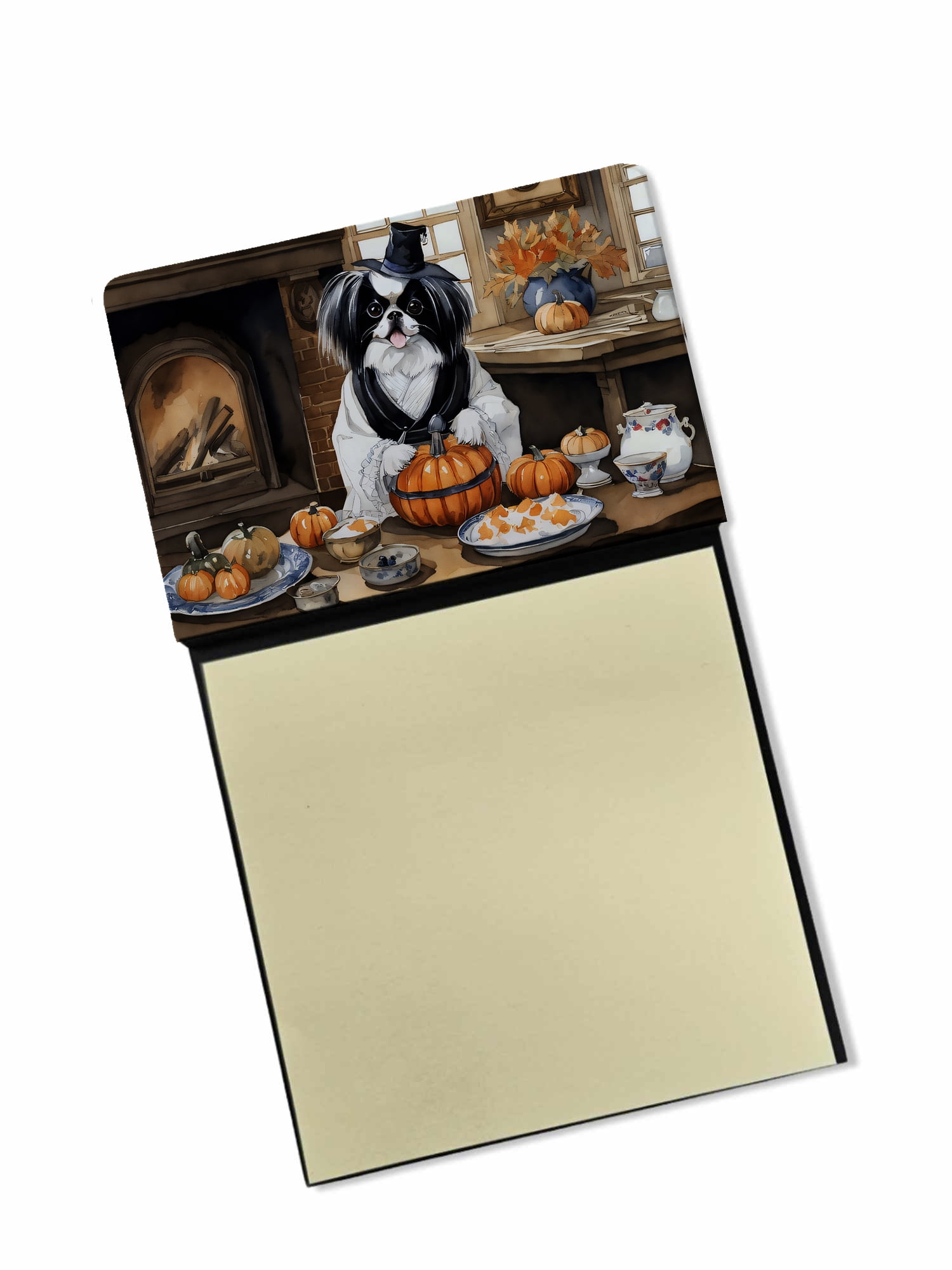 Japanese Chin Fall Kitchen Pumpkins Sticky Note Holder 3.25 in x 5.25 ...
