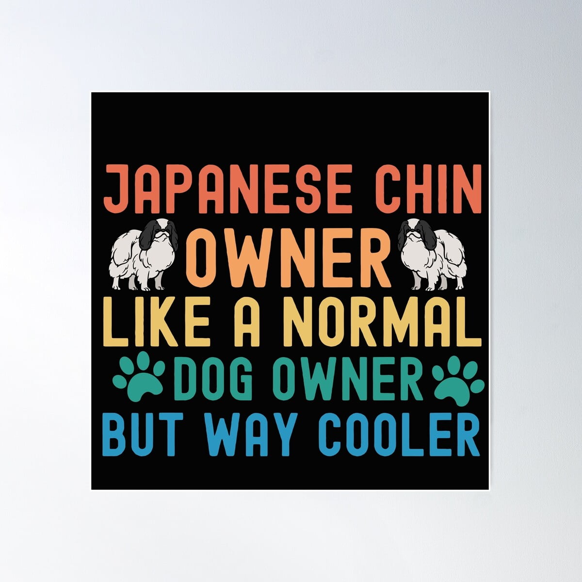 Japanese Chin Owner Poster Wall Art, Modern Wall Decor For Living Room ...