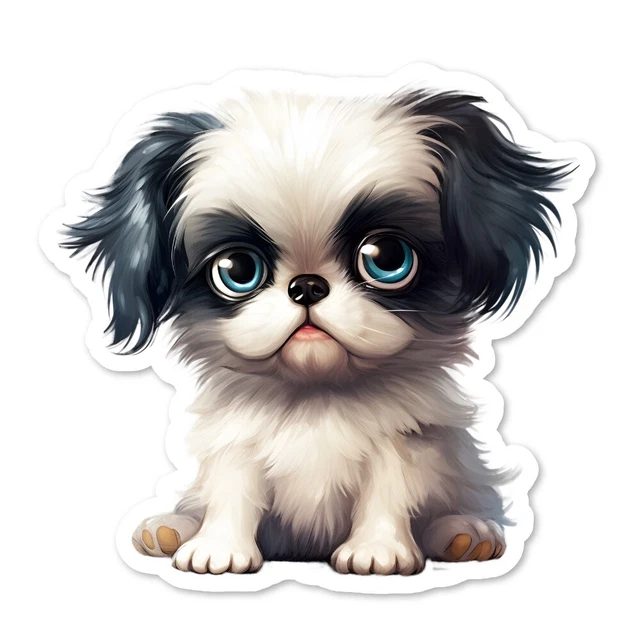 Japanese Chin Puppy Sticker, Water Bottle, Scrapbooking, Laptop ...