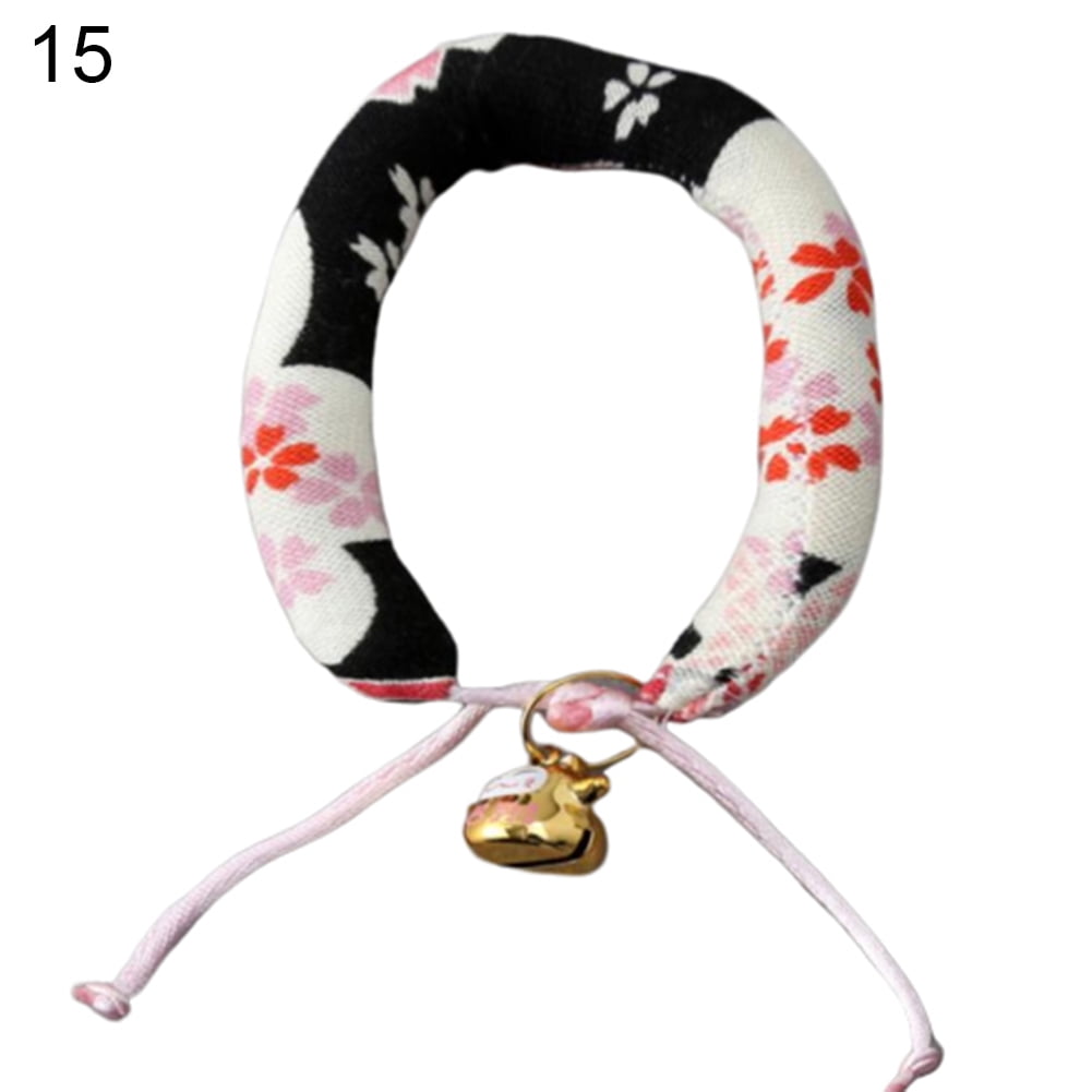 Japanese Chirimen Kitten Collar with Bell Japanese Kimono Cat Collar ...