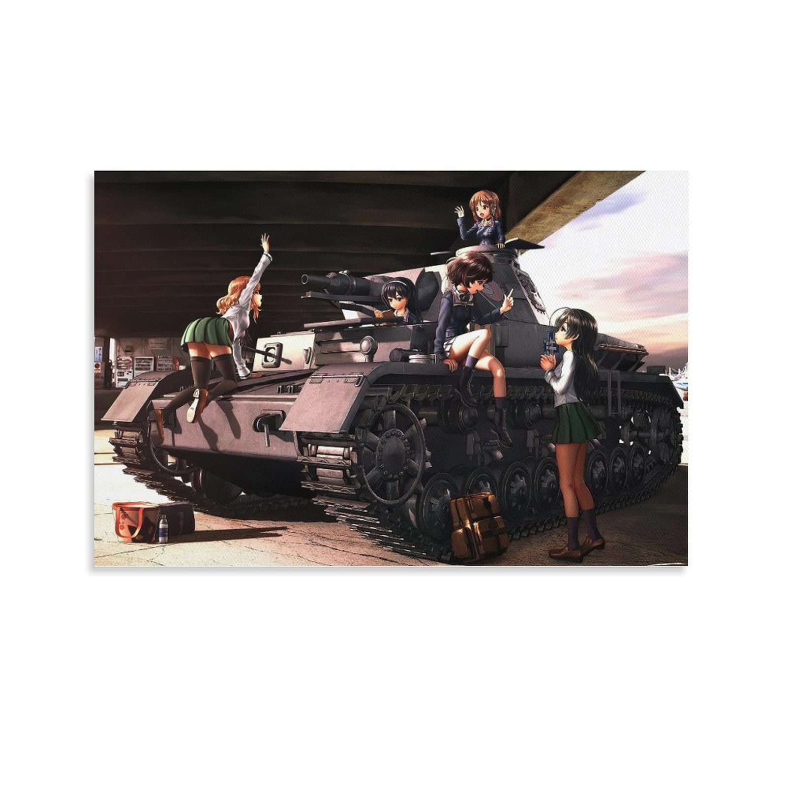 Japanese Comedy Anime Girls Und Panzer Poster Room Aesthetic Poster ...
