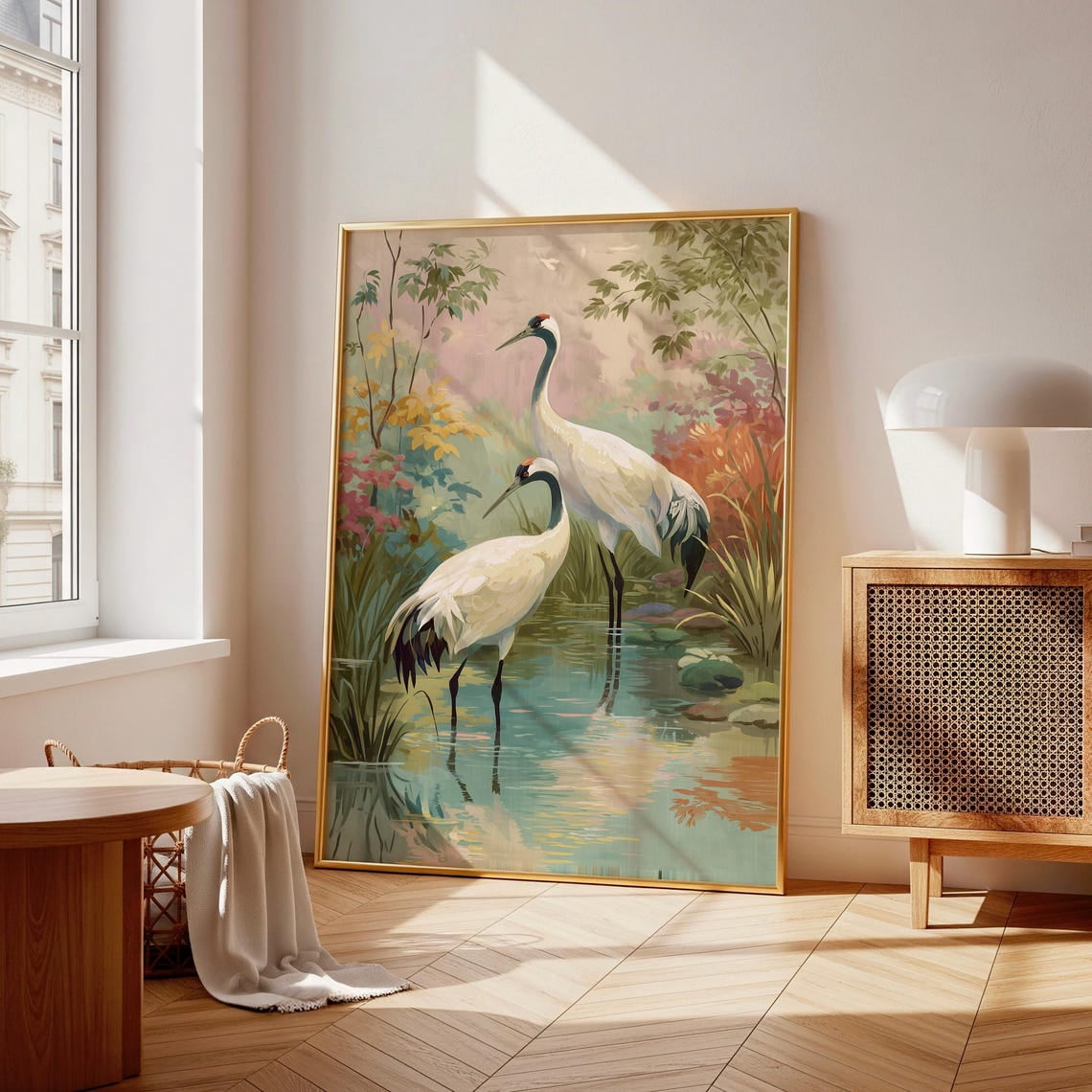 Japanese Crane Bird or, Unframed Canvas - Walmart.com