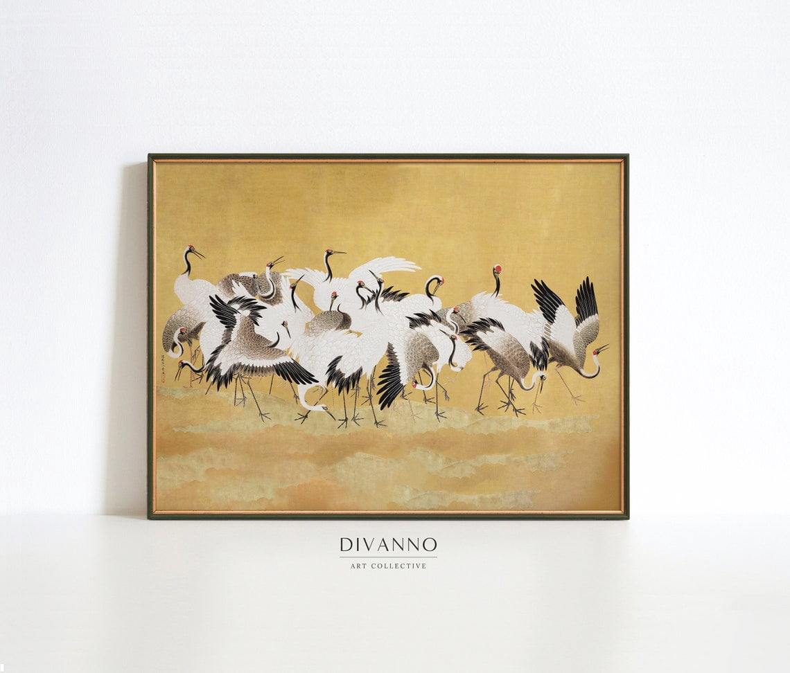 Japanese Crane Flock Of Cranes Poster, Unframed Size 12x18 - Walmart.com