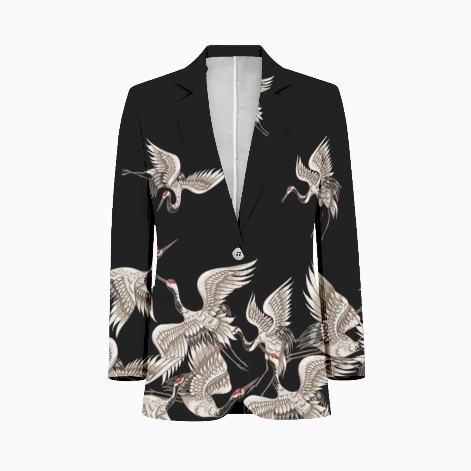 Japanese Cranes Customized Men's Suits full man Shawl Collar Gentleman ...