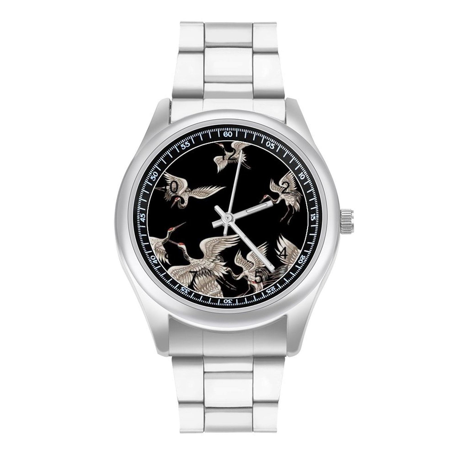 Japanese Cranes Wrist Watches for Men Metal Band Watch Fashion Three ...