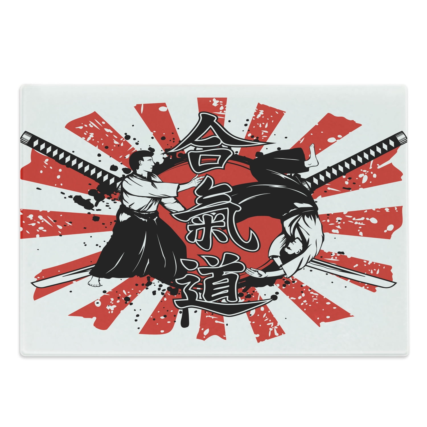 Japanese Cutting Board, Crossed Samurai Hieroglyph Background 2 Ronin ...