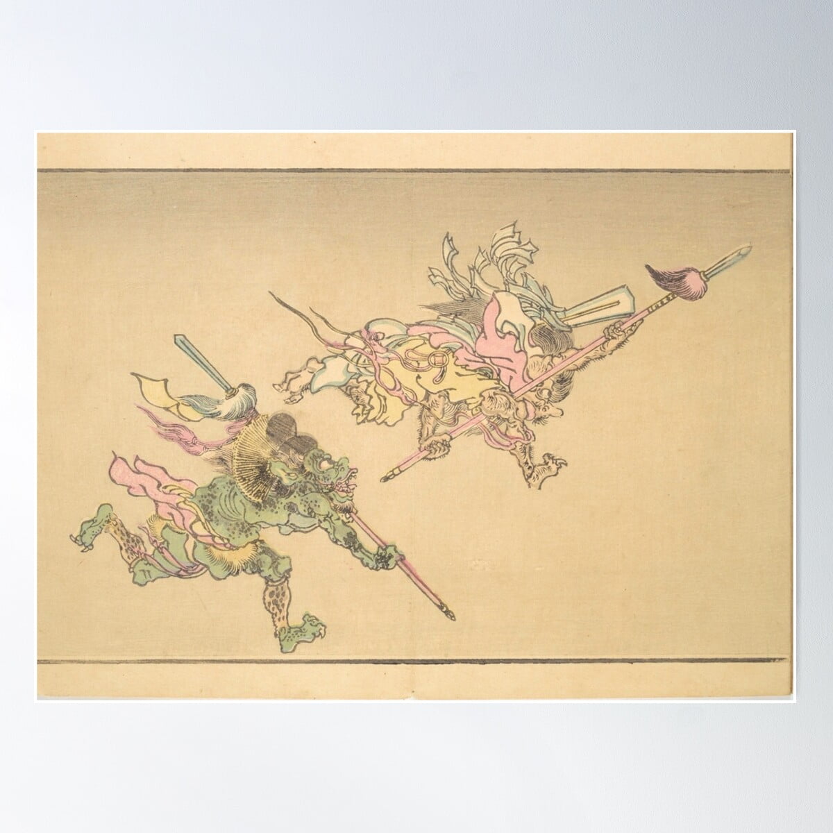 Japanese Demons With Spears - Traditional Japanese Art - Ukiyo (Ukiyo-E ...