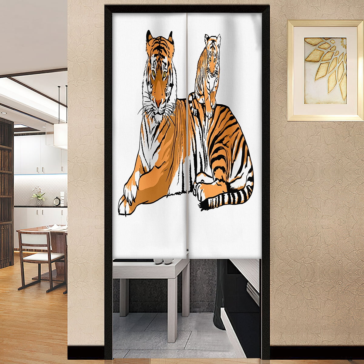 Japanese Door Curtain Split Noren Cool Tiger Partition Kitchen Doorway ...