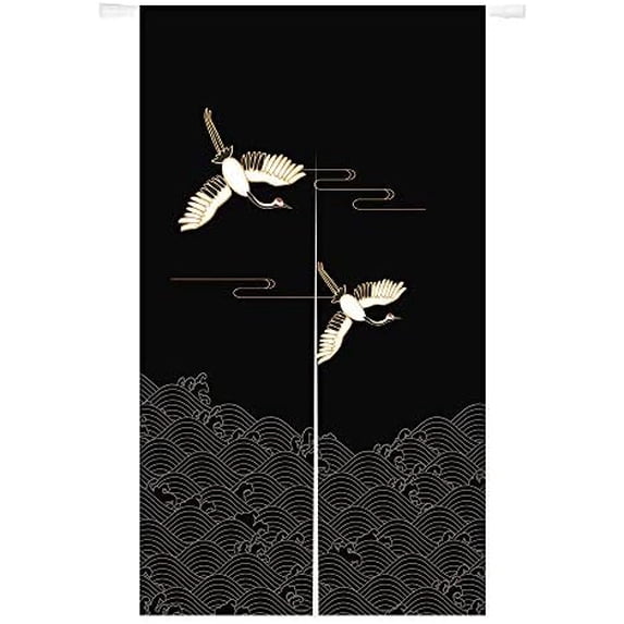 Japanese Doorway Curtain Noren Dark Blue Traditional Painting Tapestry ...