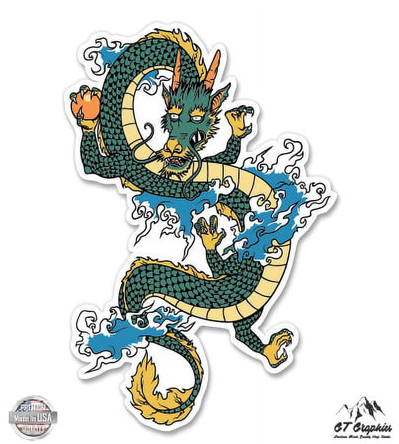 Japanese Dragon - 3" Vinyl Sticker - For Car Laptop I-Pad Phone Helmet ...