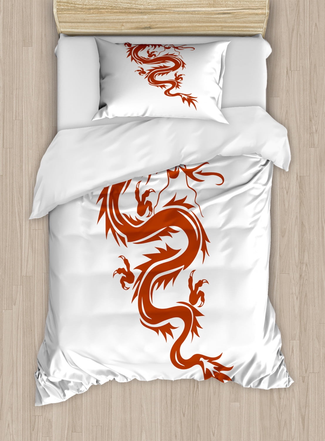 Japanese Dragon Duvet Cover Set Twin Size, Japanese Mythology Theme ...