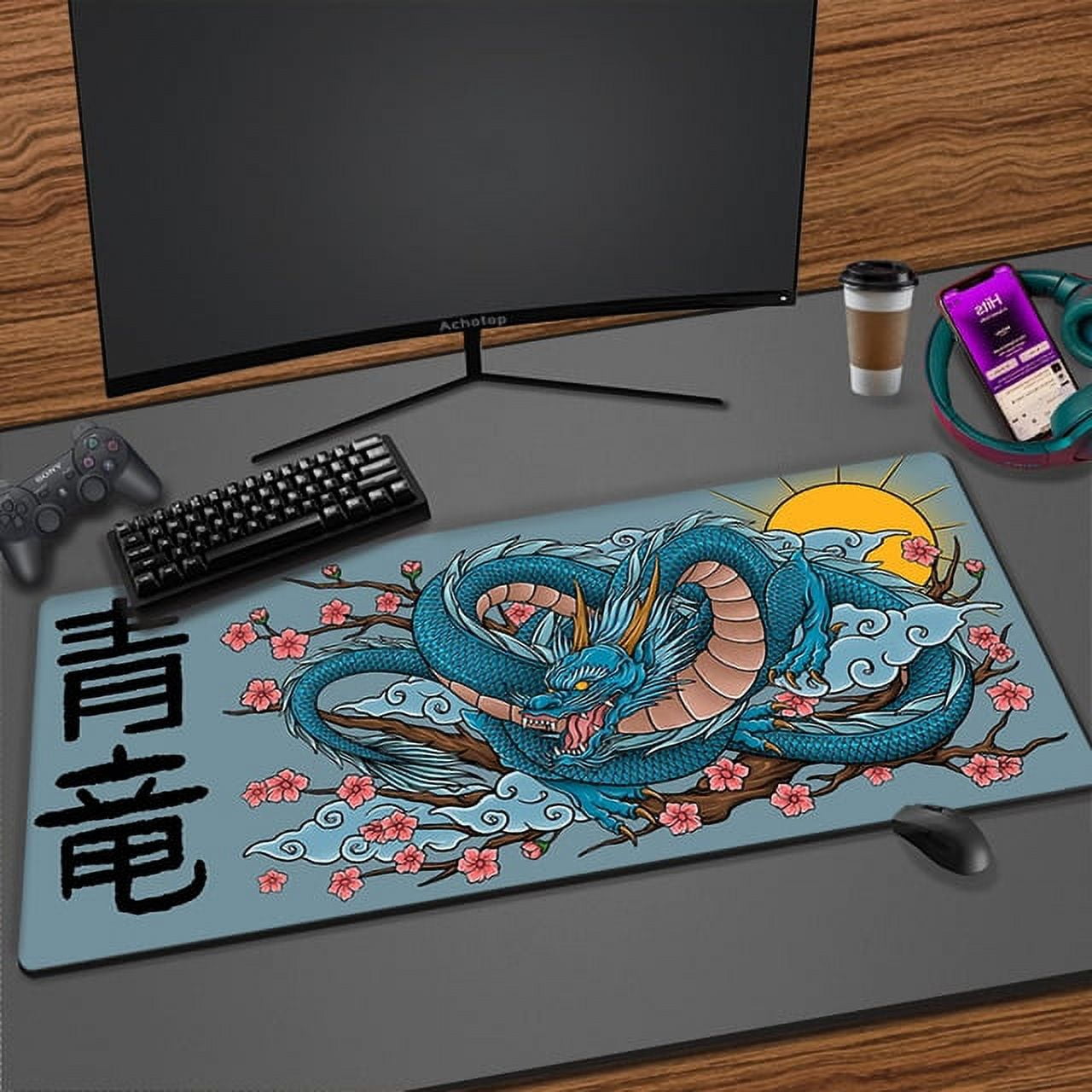 Japanese Dragon Large Gaming Mousepad XXL Keyboard Gamer Mouse Pad on ...