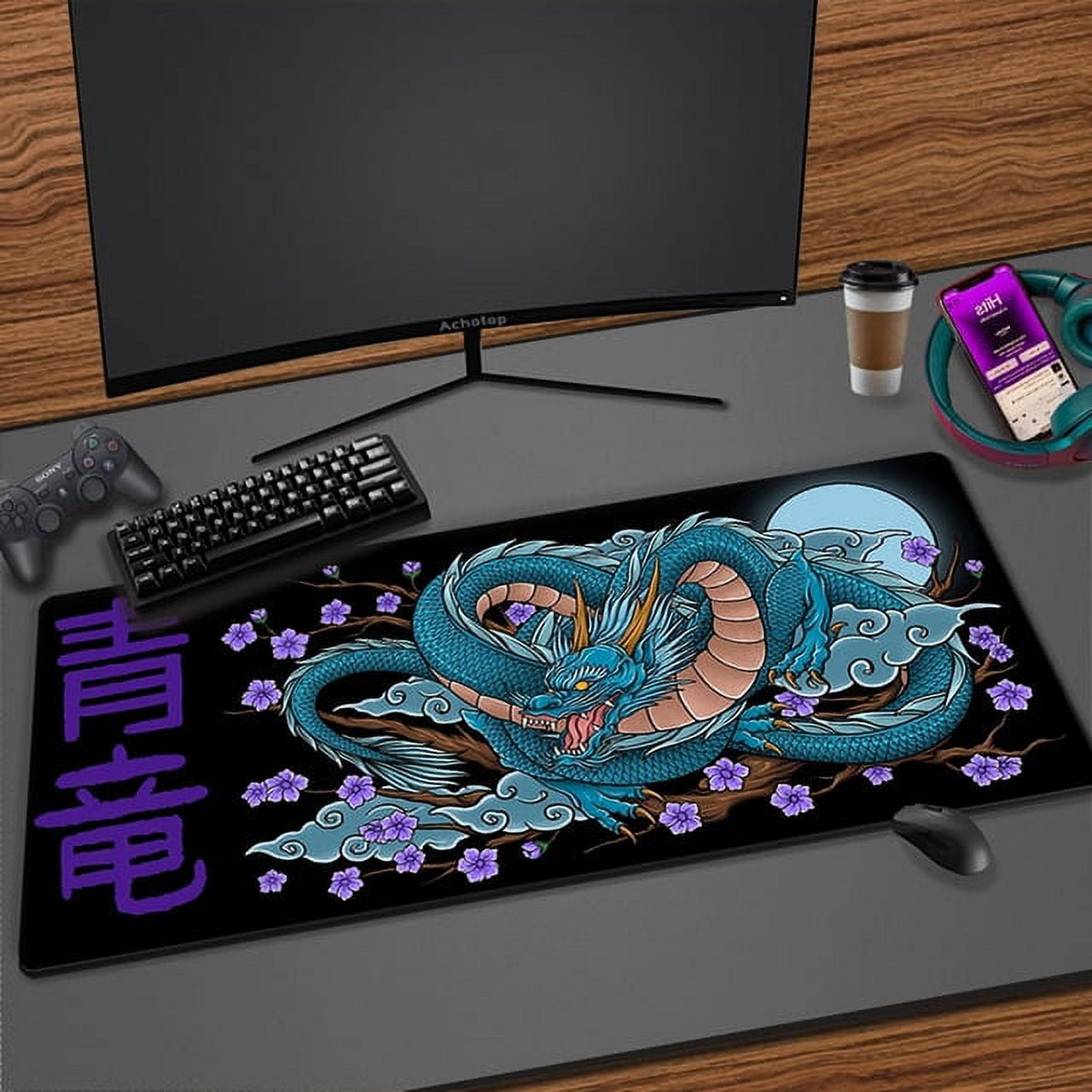 Japanese Dragon Large Gaming Mousepad XXL Keyboard Gamer Mouse Pad on ...
