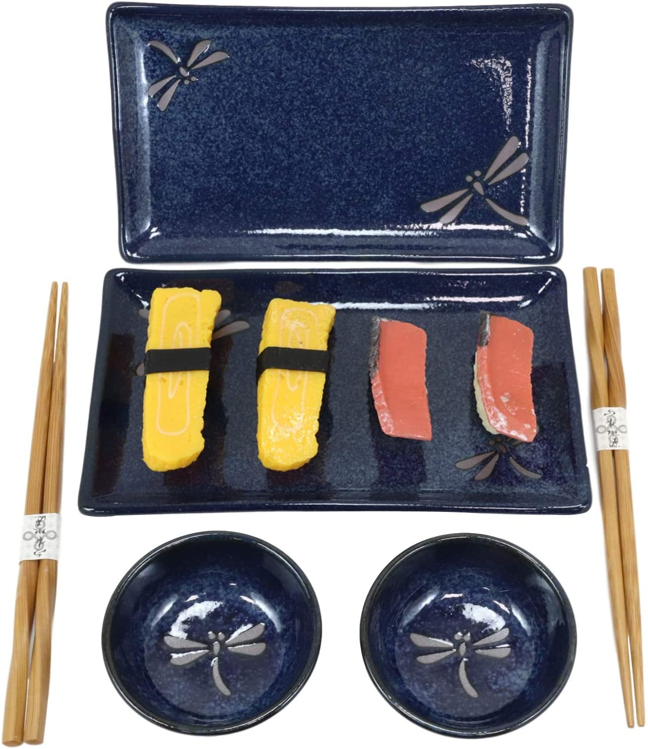 Japanese Dragonfly Symbol of Change Quality Ceramic Sushi Dinnerware ...
