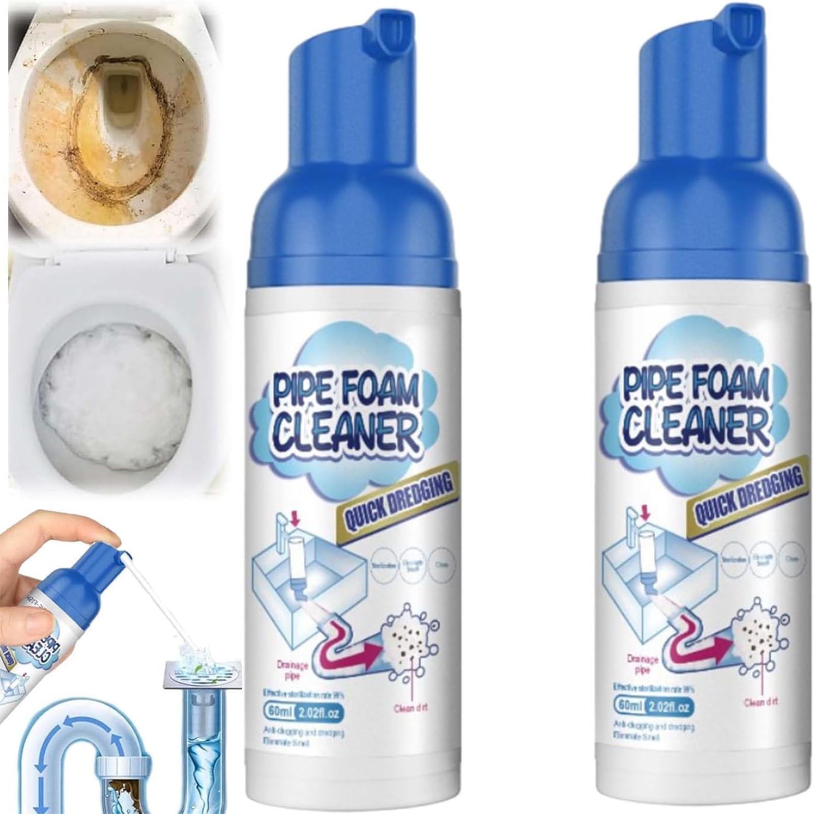 Japanese Drain Foam Cleaner, Powerful Sink and Drain Cleaner Foam ...