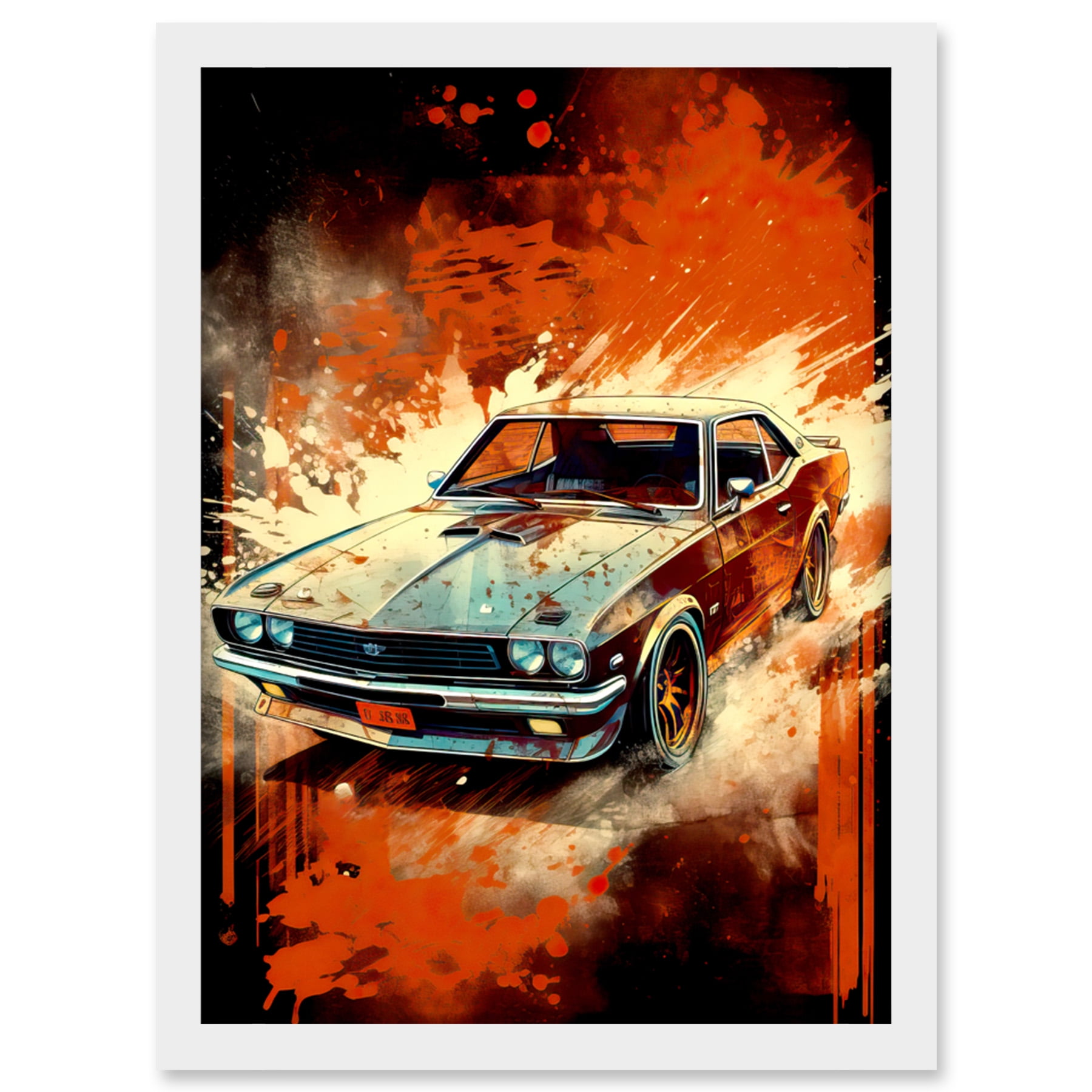 Japanese Drift Car JDM Action Scene Painting Red Blue Speed Motorsport ...
