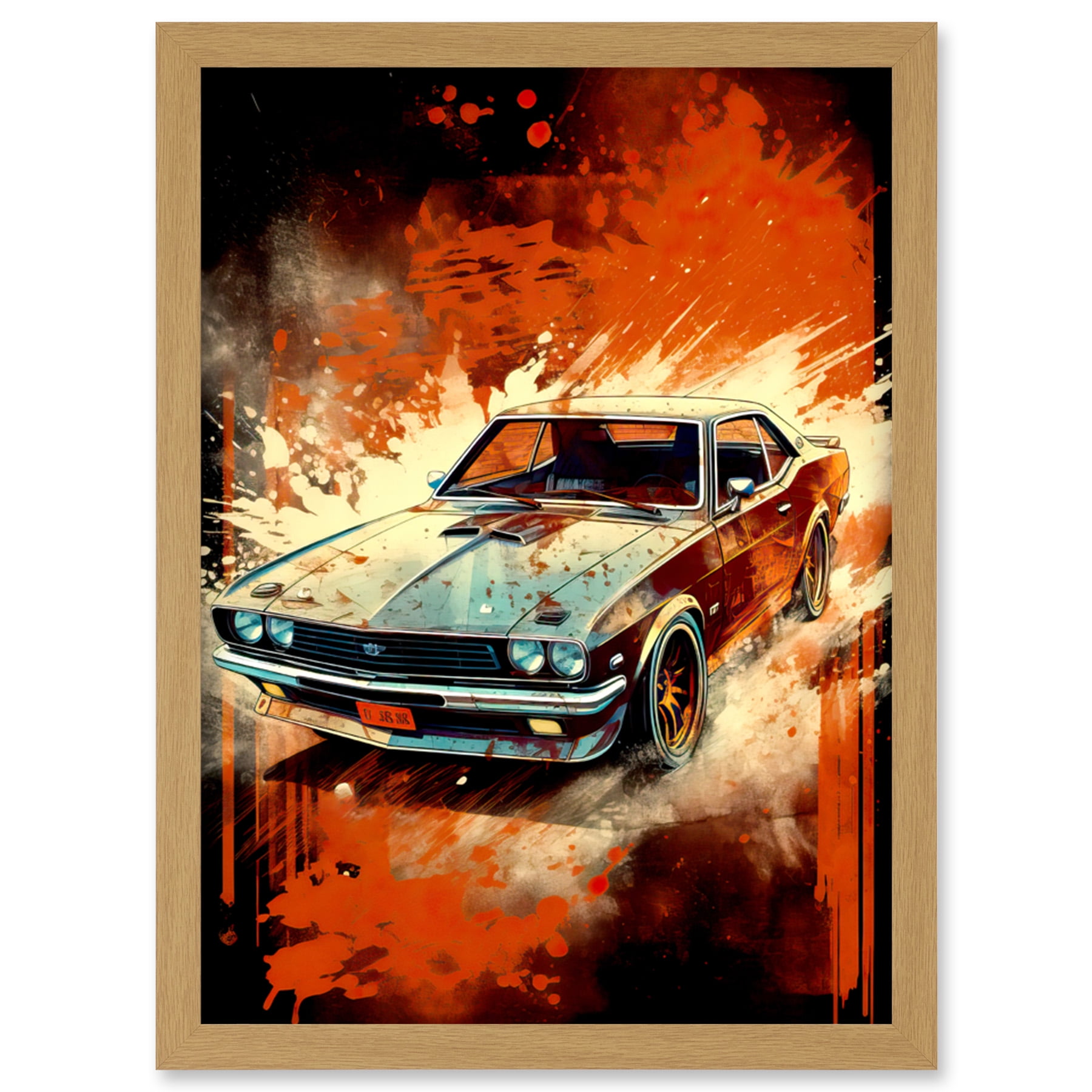 Japanese Drift Car JDM Action Scene Painting Red Blue Speed Motorsport ...