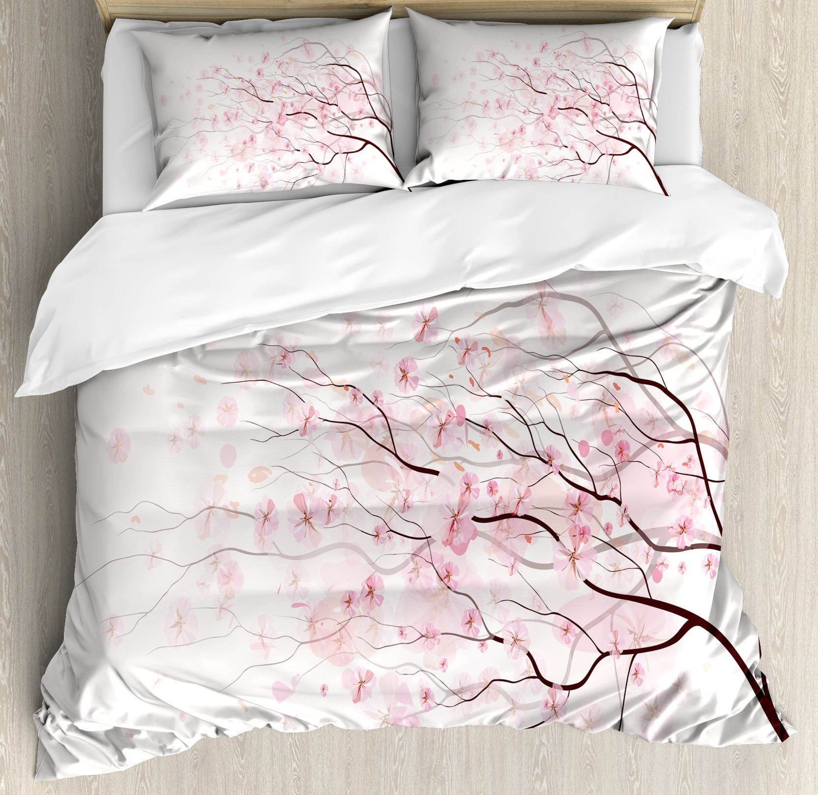 Japanese Duvet Cover Set Branch of A Flourishing Sakura Tree Flower ...