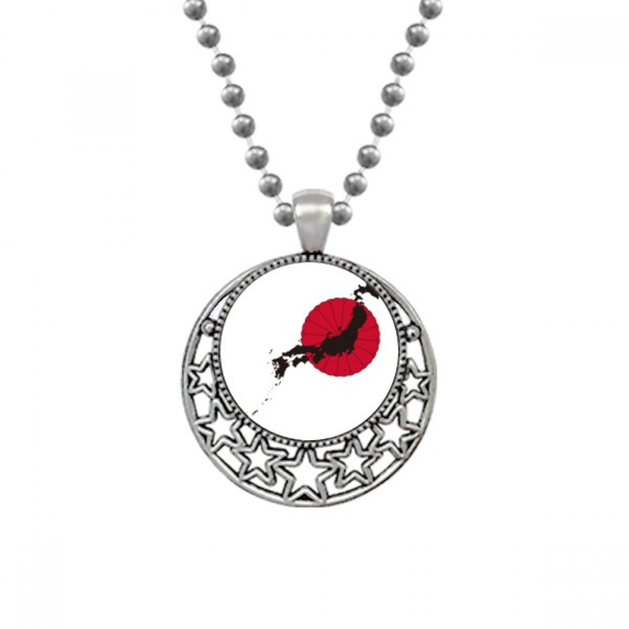 Japanese Emblem Map Pattern Necklaces Pendant Retro Moon Stars Jewelry ...