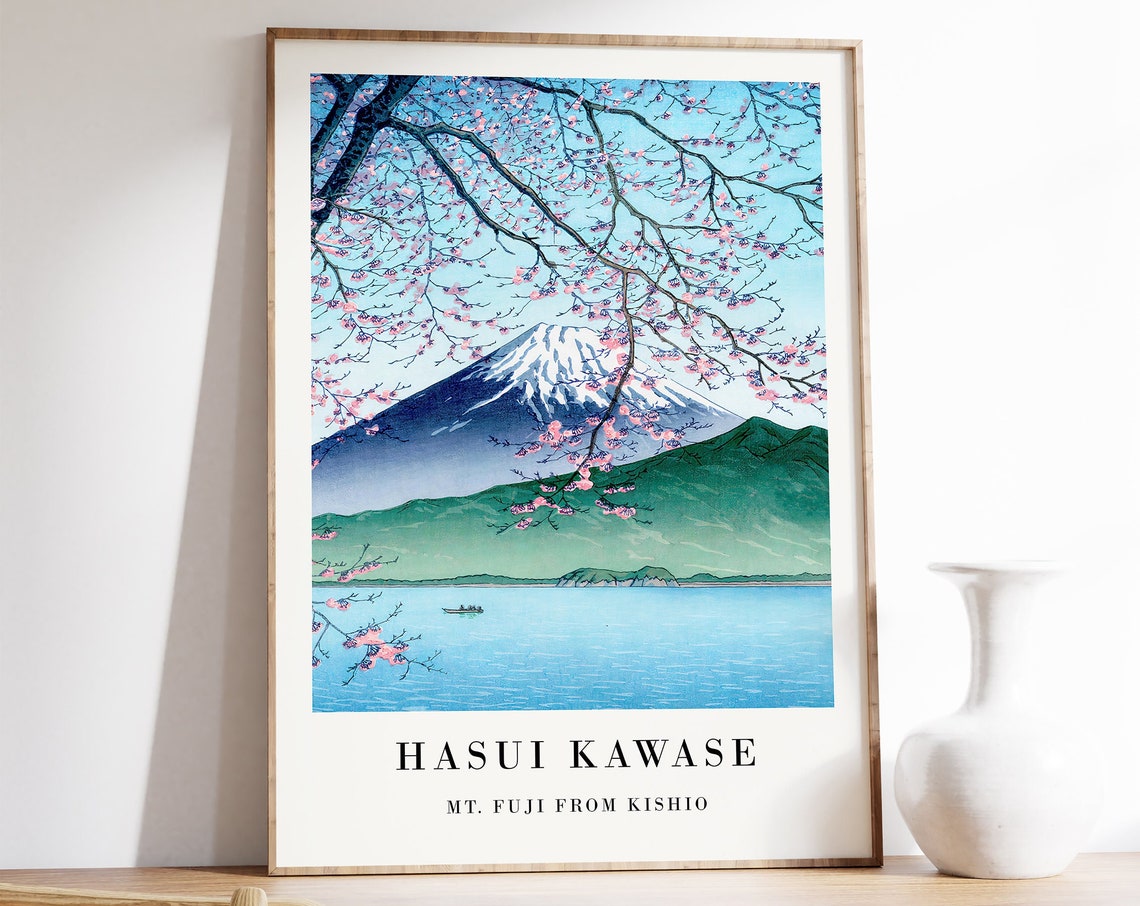Japanese Exhibition Poster, Hasui Kawase Art Print, Mt.Fuji From Kishio ...