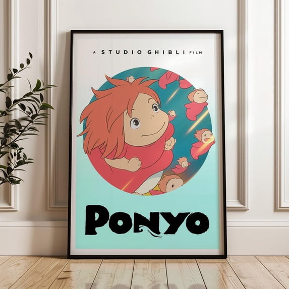 Japanese Fantasy Anime Poster Ponyo Style Sea Adventure Wall Decor Size ...