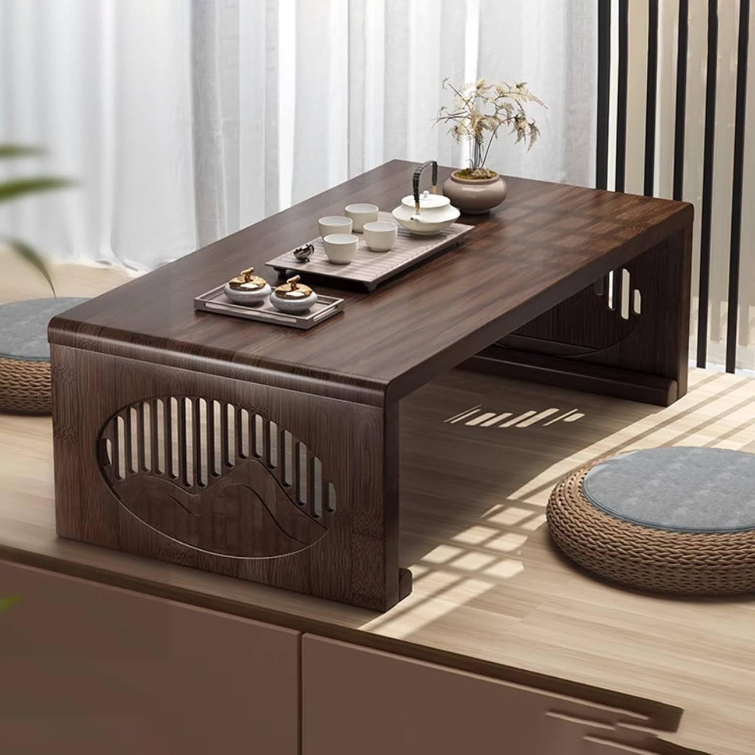 Japanese Floor - Folding Tatami Tea |Solid Wood Low |Smooth Edges Small ...