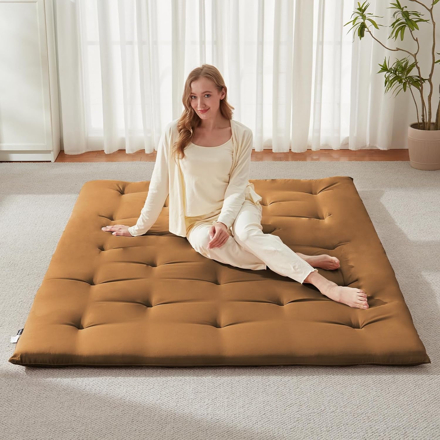 Japanese Floor Futon Mattress Full Size 54"x 80", Foldable Bed Mattress ...