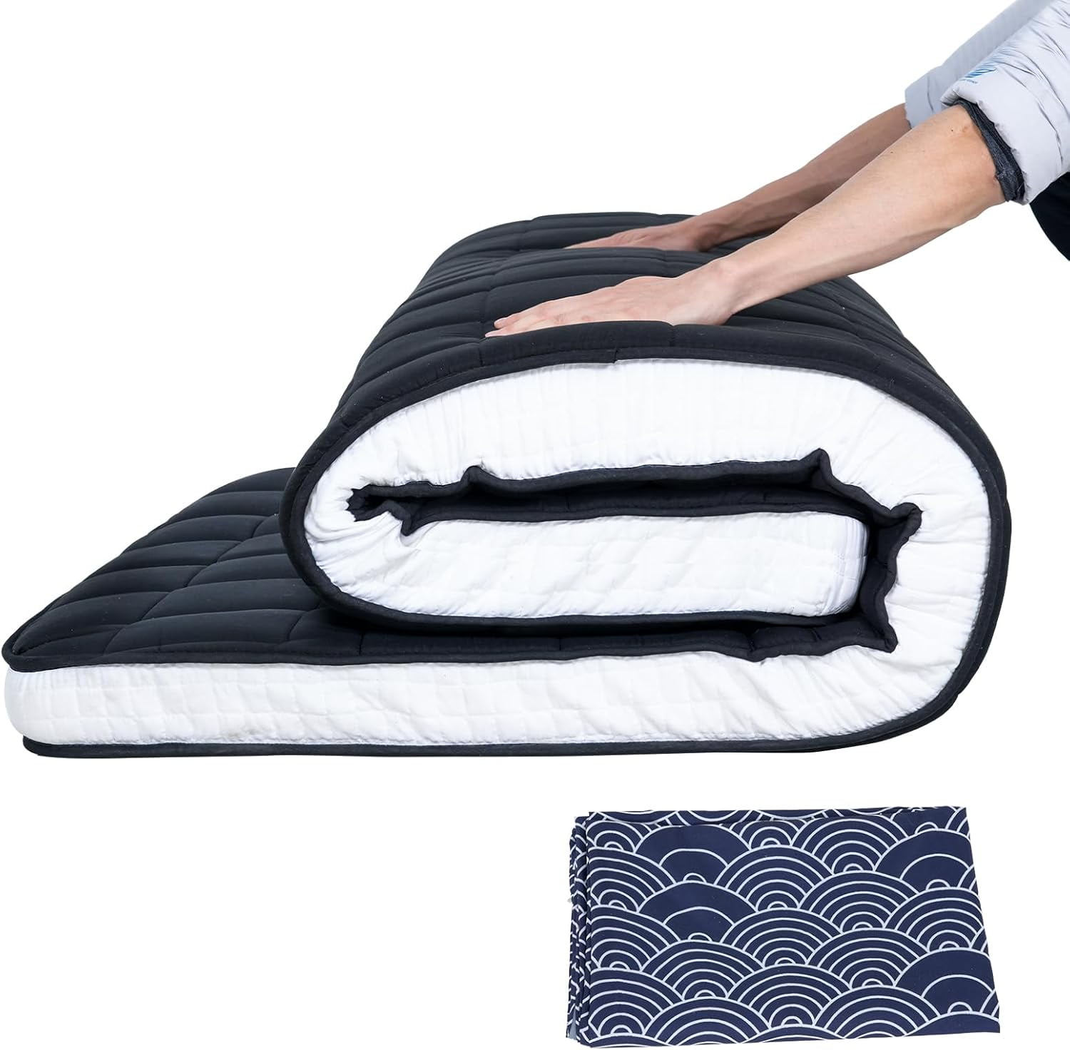 Japanese Floor Futon Mattress with Removable Cover - Full Size 4" Thick ...