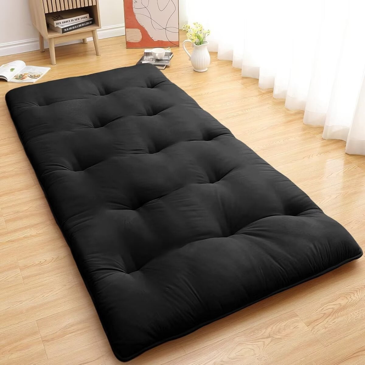 Japanese Floor Futon Mattress Twin Size, Foldable & Portable Roll Up ...
