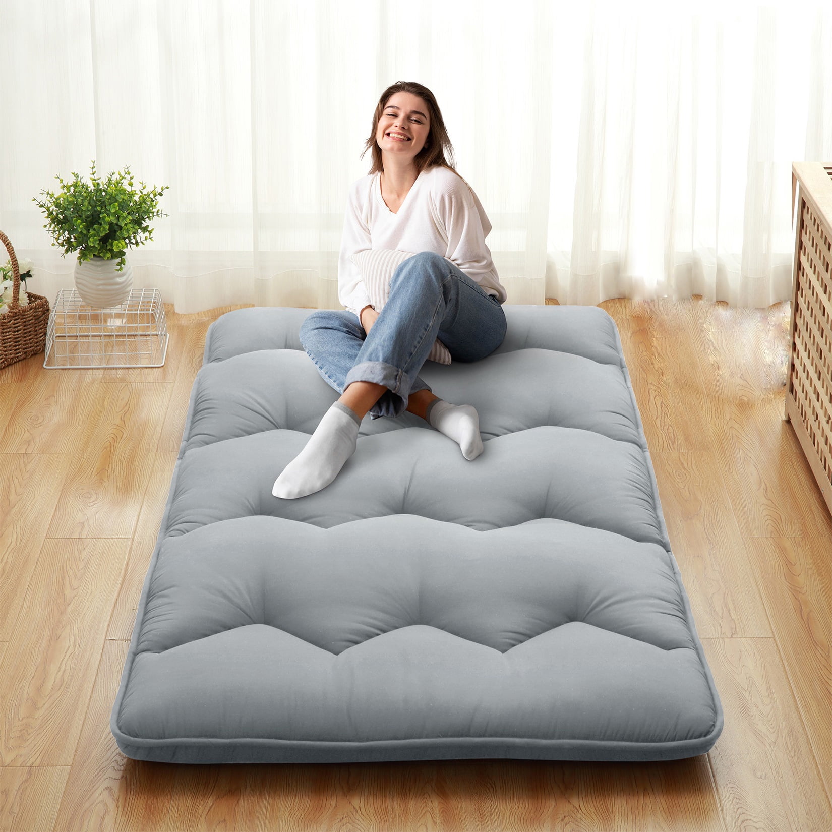 Japanese 3'' Thick Folding Futon Mattress, Portable Daybed for Sofa ...