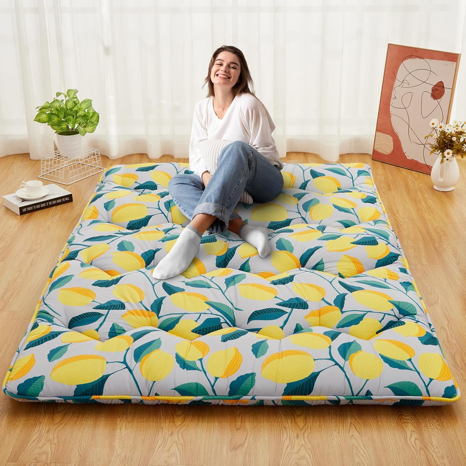 Japanese Floor Mattress Futon Mattress,3 '' Thicken Tatami Floor Mat ...