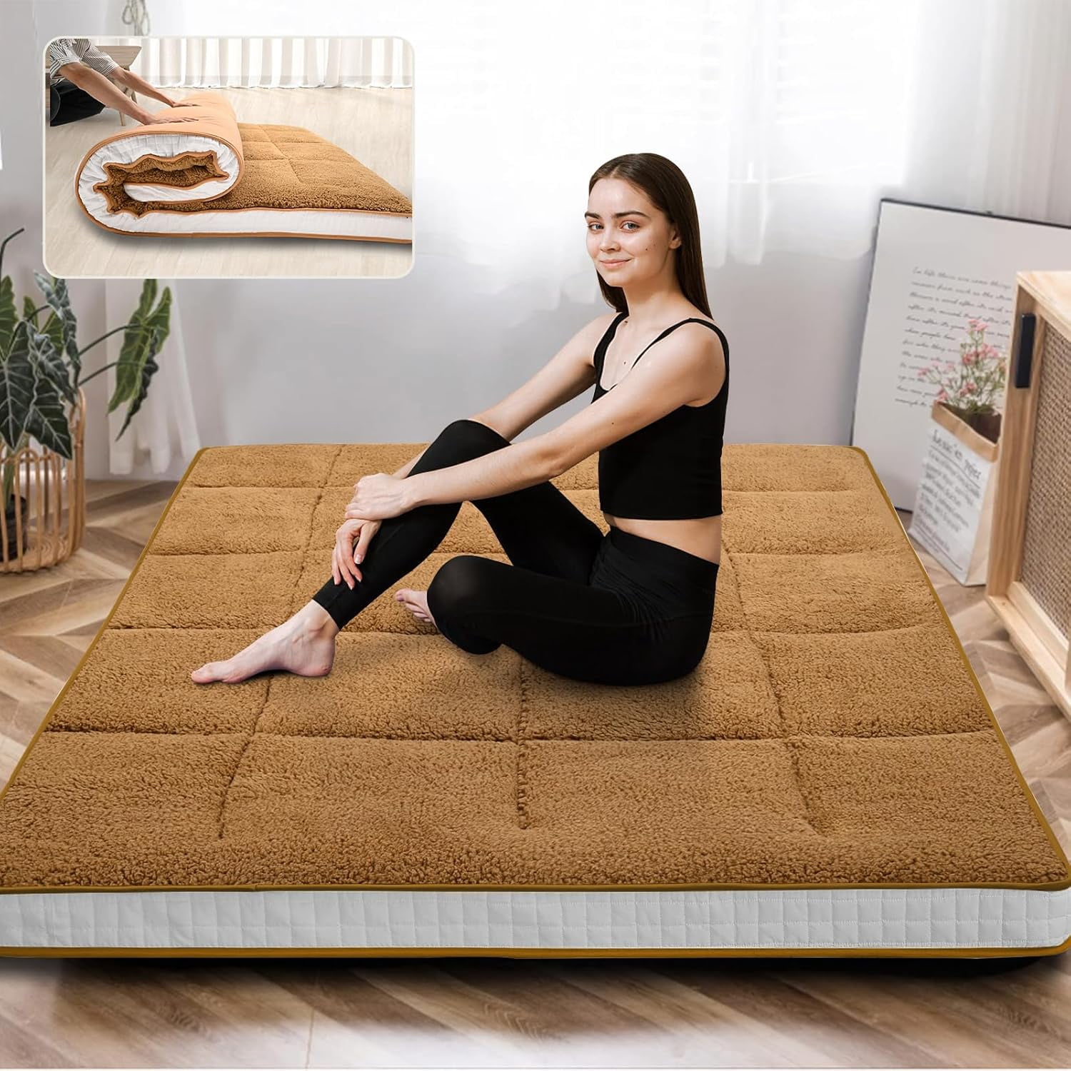 Japanese Floor Mattress Futon Mattress, Foldable Breathable Memory Foam ...