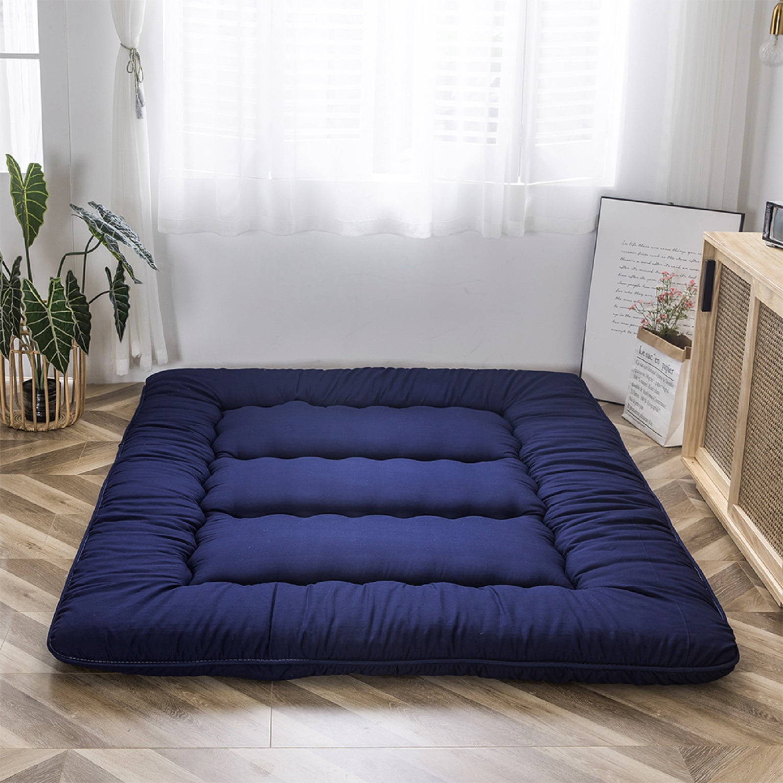 Japanese Floor Mattress Futon Mattress, Memory Foam Futon Roll Up Guest ...