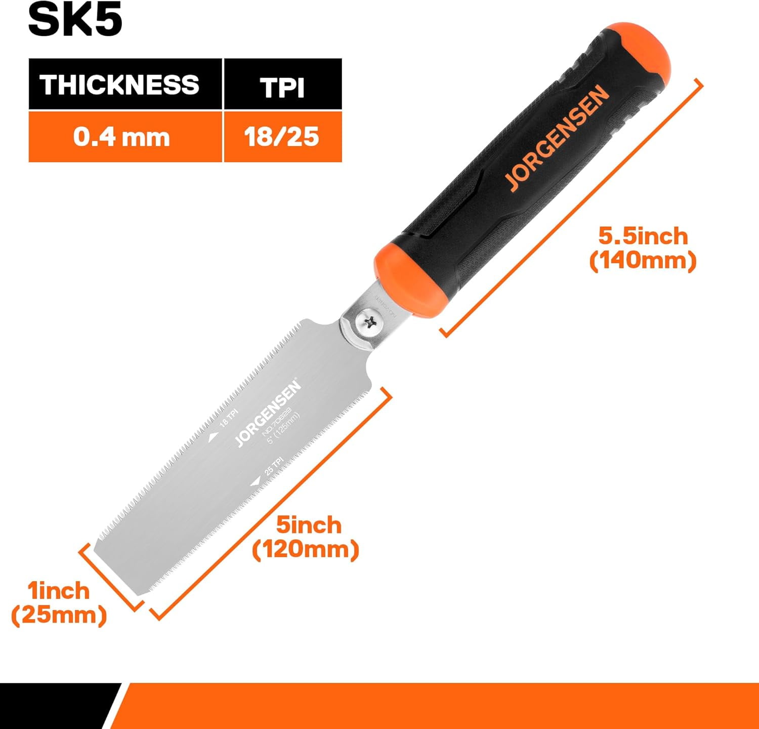 Japanese Flush Cut Saw, 5 Inch Pro Double Edge Pull Saw, SK5 Flexible ...