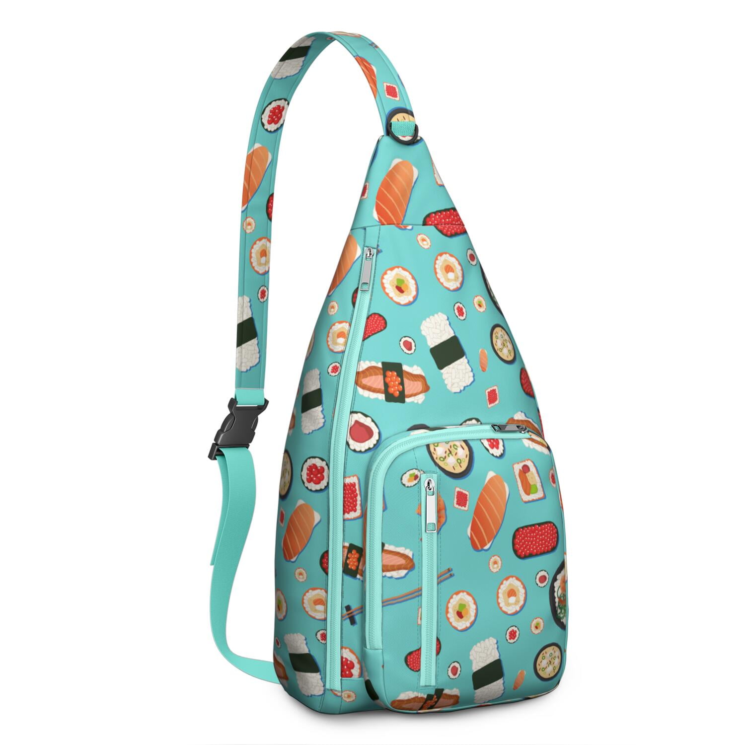 Japanese Food Sling Backpack – Kawaii Sushi Roll Pattern Shoulder Bag ...