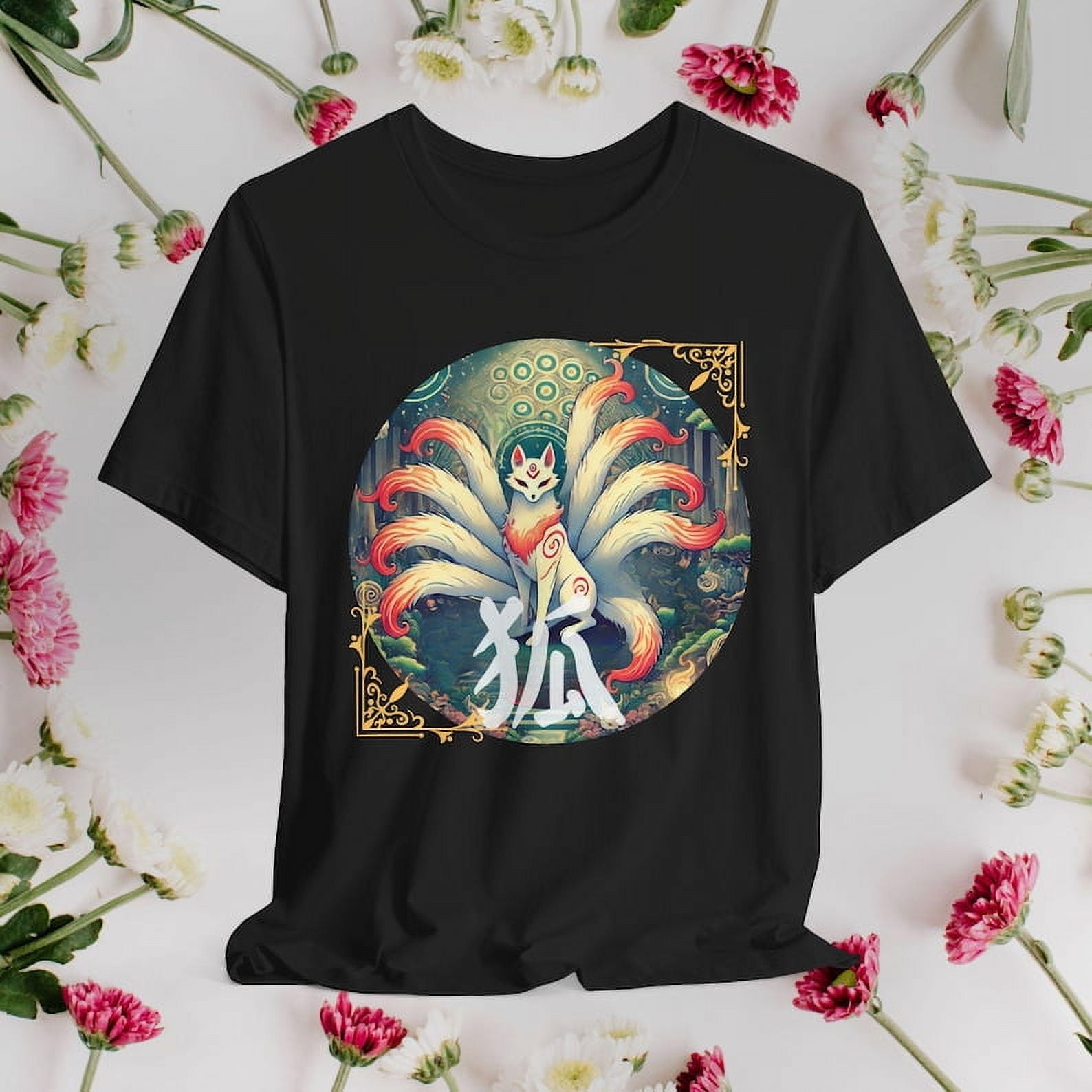 Japanese Fox T-Shirt: Mystical Kitsune Yokai Design, Traditional ...